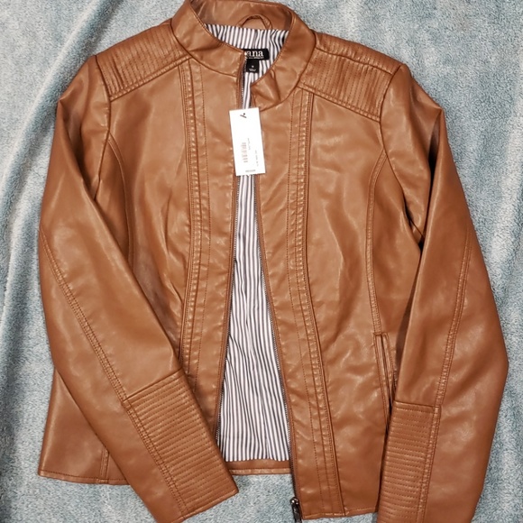 a.n.a | Jackets & Coats | Nwt Ana Faux Leather Jacket Antelope | Poshmark